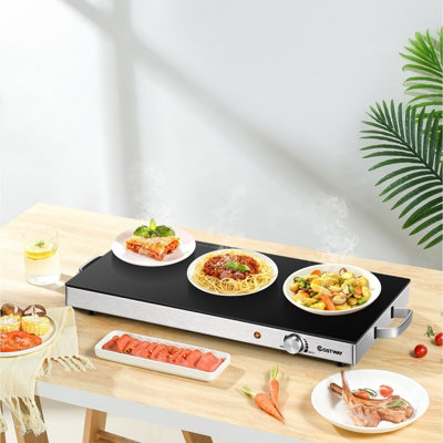 Costway Electric Food Tray Dish Warmer Hot Plate Stainless Steel ...