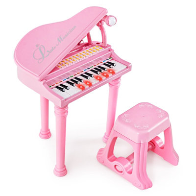 Costway Electronic 31 Keys Kids Portable Piano Toy Keyboard with Stool ...