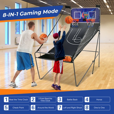 Costway Electronic Basketball Arcade Game Foldable Basketball Game 2 ...