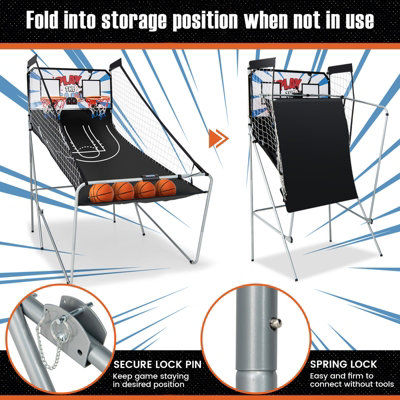 Costway Electronic Basketball Arcade Game Foldable Basketball Game 2 ...