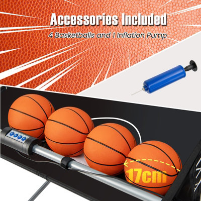 Costway Electronic Basketball Arcade Game Foldable Basketball Game 2 Player Shot 8 Modes