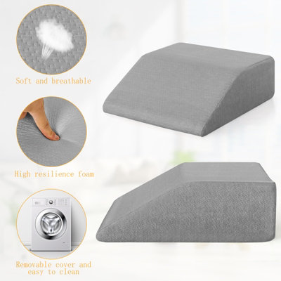 Costway Elevating Memory Foam Leg Rest Pillow Wedge Support Pillow W ...