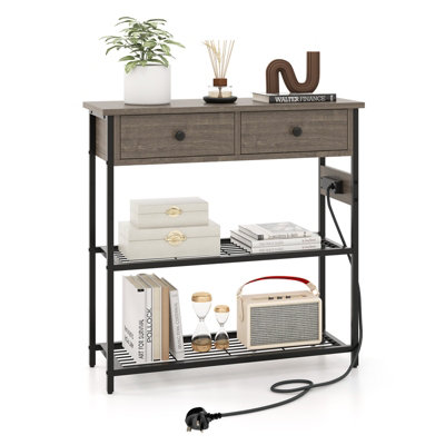 Costway Entryway Table Narrow Console Table Buffet Side Table w ...