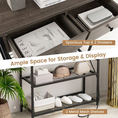 Costway Entryway Table Narrow Console Table Buffet Side Table w ...