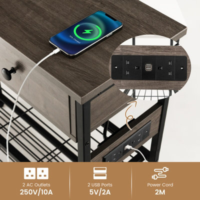 Costway Entryway Table Narrow Console Table Buffet Side Table w ...