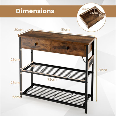 Costway Entryway Table Narrow Console Table Buffet Side Table w ...