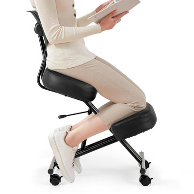 Costway Ergonomic Kneeling Chair Posture Correction Stool w/ Back ...