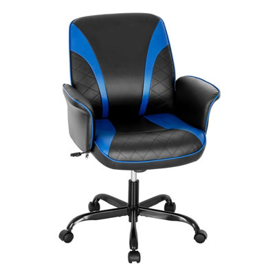Costway Ergonomic Office Computer Desk Chair Upholstered Height ...