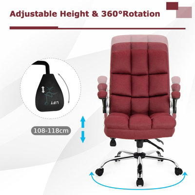 Costway Executive Office Chair Ergonomic High Back Swivel Computer Desk ...