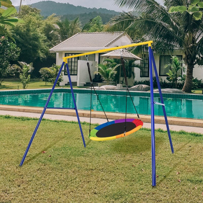Costway Extra Large Metal Swing Stand A-Frame Swing Frame Heavy Duty W ...