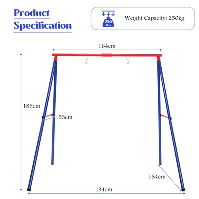 Costway Extra Large Metal Swing Stand Heavy Duty A-Frame Swing Frame W ...