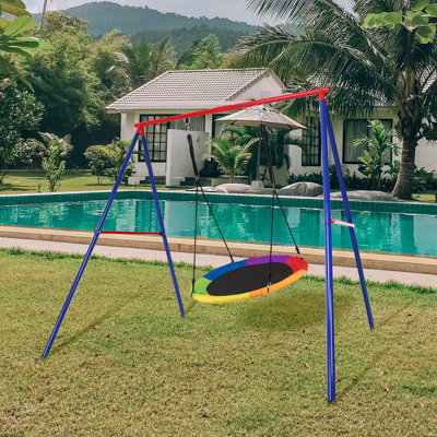 Saucer swings with frame store