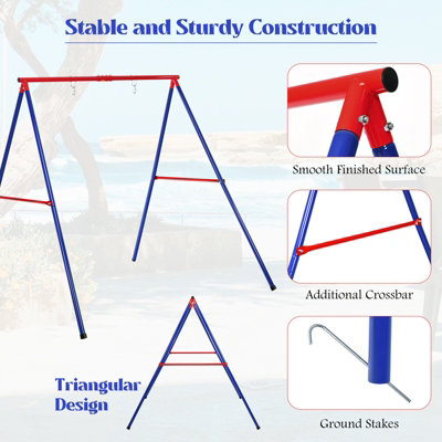 Costway Extra Large Metal Swing Stand Heavy Duty A-Frame Swing Frame W ...