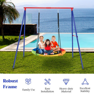Costway Extra Large Metal Swing Stand Heavy Duty A-Frame Swing Frame W ...