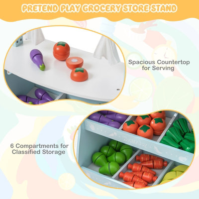 Costway Farmers Market Play Set Grocery Store for Kids w/Food Accessories
