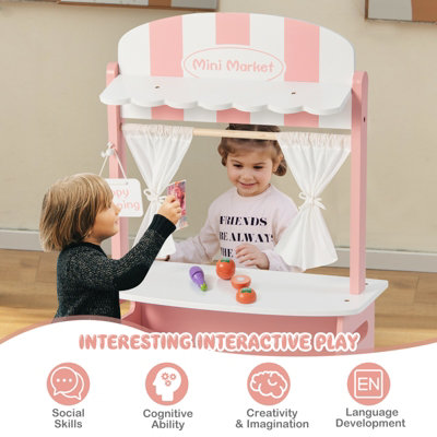 Costway Farmers Market Play Set Grocery Store for Kids w/Food Accessories