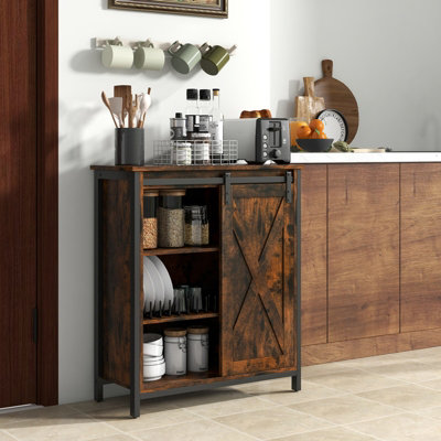 Costway Farmhouse Storage Cabinet Rustic Sideboard Buffet Cabinet w ...