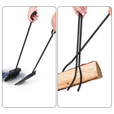 Costway Fireplace Log Rack Set of 4 Fireplace Tools Wrought Iron ...