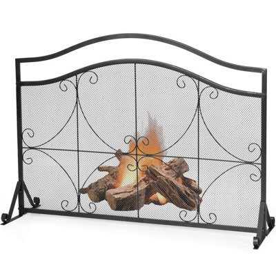 Costway Fireplace Screen Guard Freestand Mesh Fire Guard