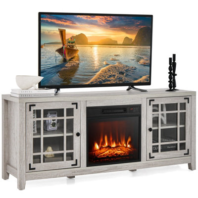 Costway Fireplace TV Stand for TVs up to 65 Inches W 2000W Electric Fireplace Insert