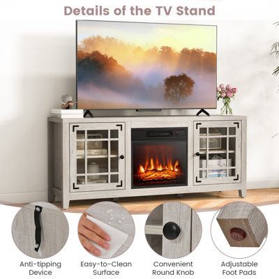 COSTWAY FIREPLACE TV STAND FOR TVS UP TO 65 INCHES W/ 2000W ELECTRIC ...
