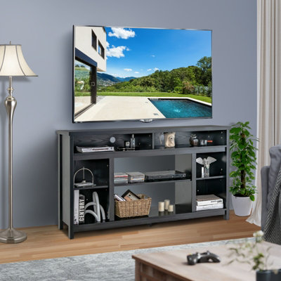 Costway Fireplace TV Stand Media Console Table w/ Adjustable Shelf for ...