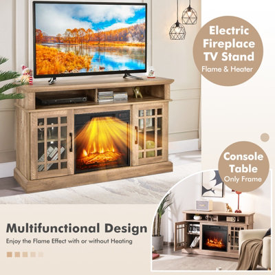 COSTWAY Fireplace TV Stand Set for 55 Inches W/ 2000W Electric ...