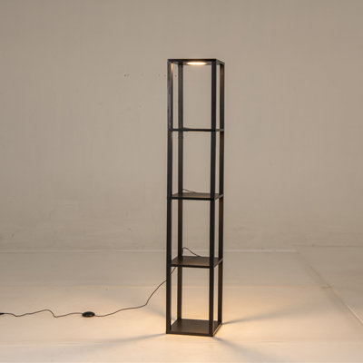 COSTWAY Floor Lamp with Shelves 4-Tier Freestanding Display Rack