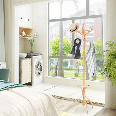 Costway Floor Standing Hat Coat Rack Stand Hanger Umbrella Stand Hall ...
