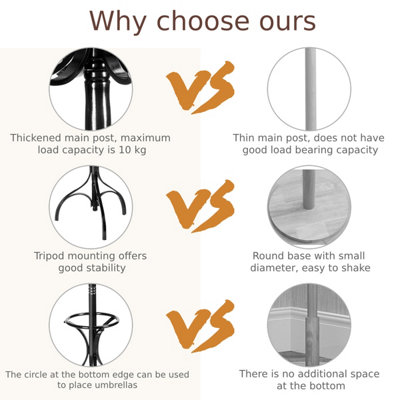 Costway Floor Standing Hat Coat Rack Stand Hanger Umbrella Stand Hall ...