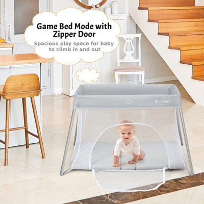 Costway Foldable Baby Crib Lightweight Mesh Toddler Activity Nursery Center