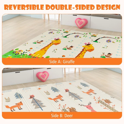 Costway Foldable Baby Play Mat 200 x 180 cm Extra Large Baby Floor Mat ...