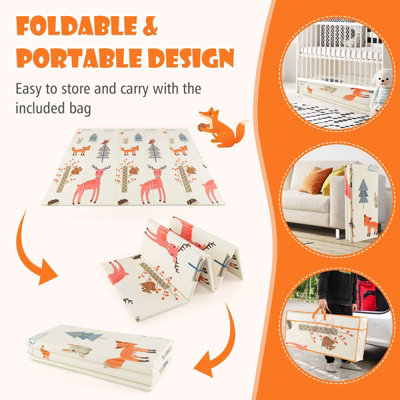 Costway Foldable Baby Play Mat 200 x 180 cm Extra Large Baby Floor Mat ...