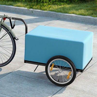 COSTWAY Foldable Bike Cargo Trailer Bicycle Trailer w/Oxford Cloth ...