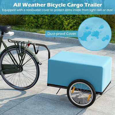 COSTWAY Foldable Bike Cargo Trailer Bicycle Trailer w/Oxford Cloth ...