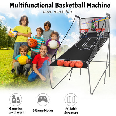 Costway Foldable Double Shot Basketball Arcade Game Basketball ...
