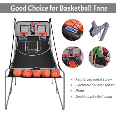 Costway Foldable Double Shot Basketball Arcade Game Basketball ...