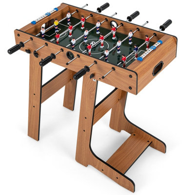COSTWAY Foldable Football Table Space Saving Table Scoreboard w/ 2 ...