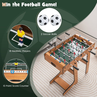 COSTWAY Foldable Football Table Space Saving Table Scoreboard w/ 2 ...