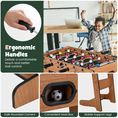 COSTWAY Foldable Football Table Space Saving Table Scoreboard w/ 2 ...