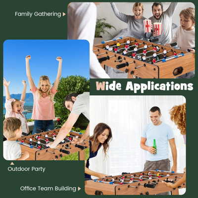 COSTWAY Foldable Football Table Space Saving Table Scoreboard w/ 2 ...