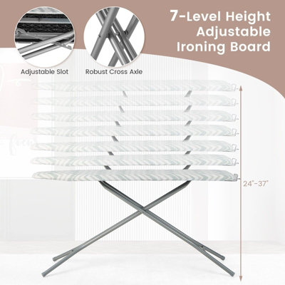 COSTWAY Foldable Ironing Board W/ Extra Ironing Board Cover Height ...