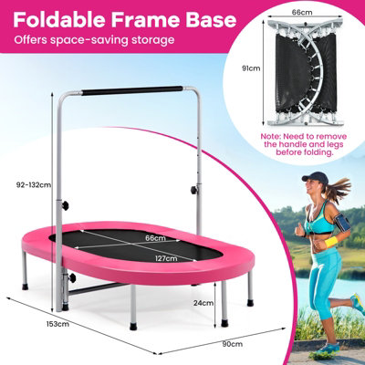 COSTWAY FOLDABLE JUMPING FITNESS TRAMPOLINE DOUBLE TRAMPOLINE FOR 2 ...