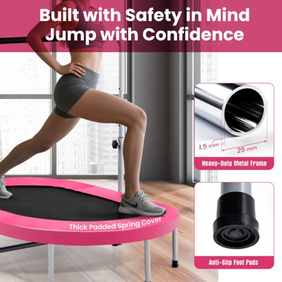 COSTWAY FOLDABLE JUMPING FITNESS TRAMPOLINE DOUBLE TRAMPOLINE FOR 2 ...