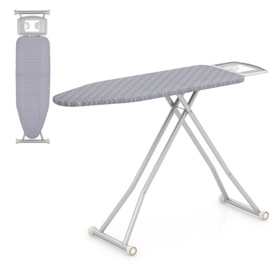 COSTWAY Foldable Steam Station Table 120 x 38 cm Iron Board with Cover ...