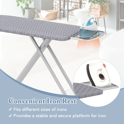 COSTWAY Foldable Steam Station Table 120 x 38 cm Iron Board with Cover ...