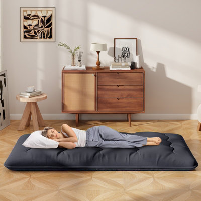 Costway Foldable Tatami Mat Floor Futon Mattress Roll up Sleeping Pad w Washable Cover Small Double