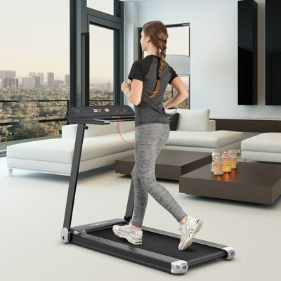 COSTWAY Foldable Treadmill Home Compact Walking Running Machine-Silver
