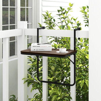 Costway Folding Balcony Hanging Table Patio Railing Table Hanging ...