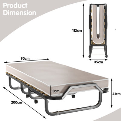 Costway Folding Bed Metal Frame Portable Bed Heavy Duty Sturdy Rollaway Beds